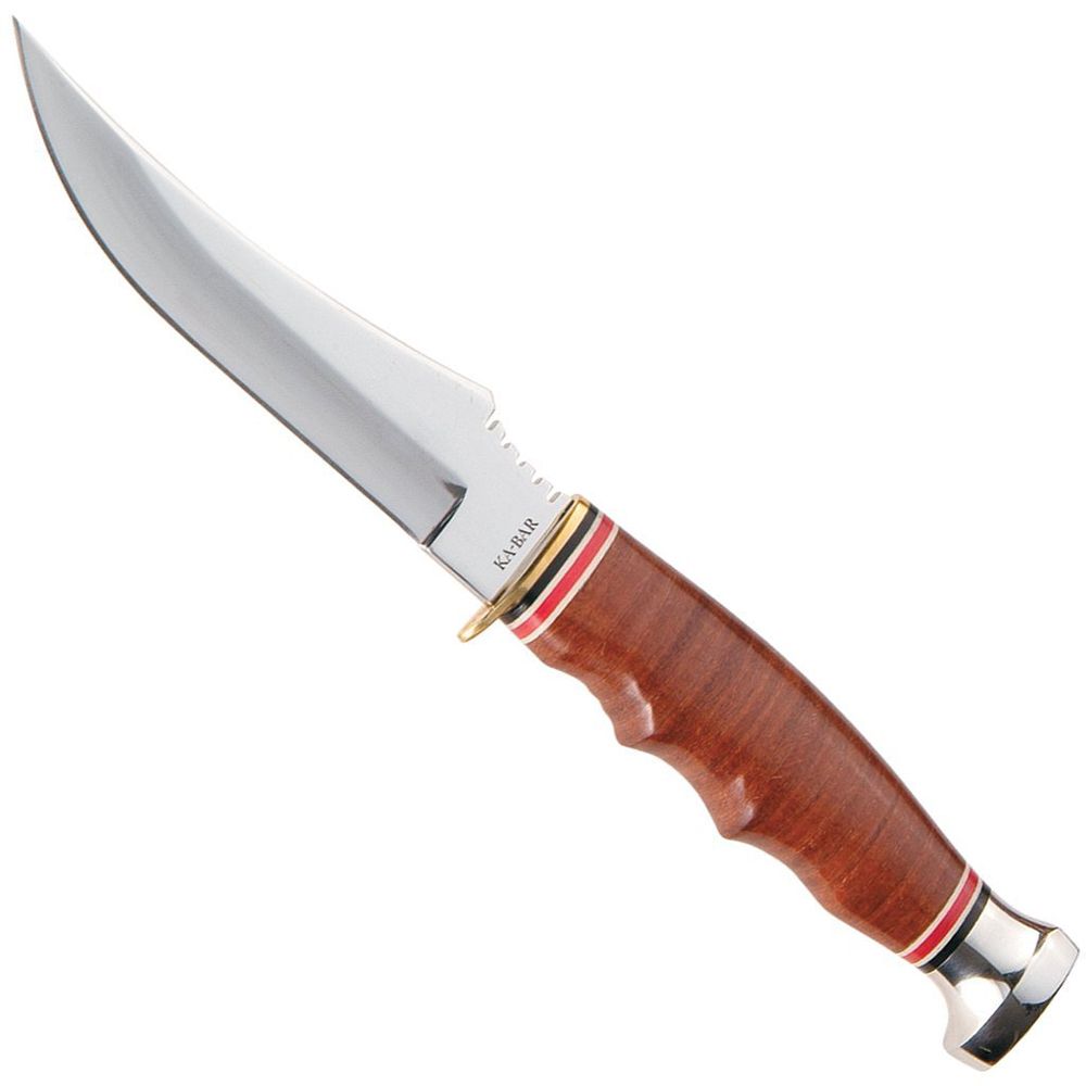 Skinner Stacked Leather Handle Fixed Blade Knife | Camouflage.ca