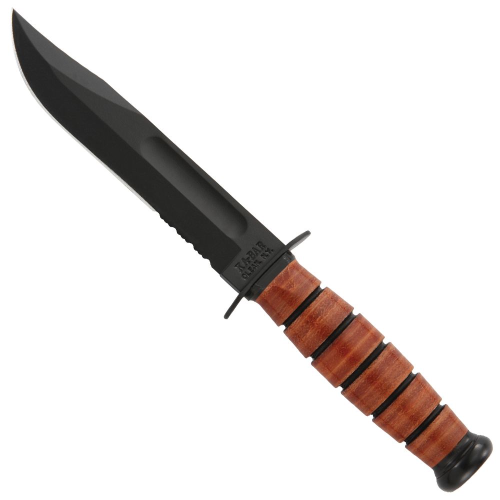 Ka-Bar Short Leather Handle Fixed Blade Knife | Camouflage.ca