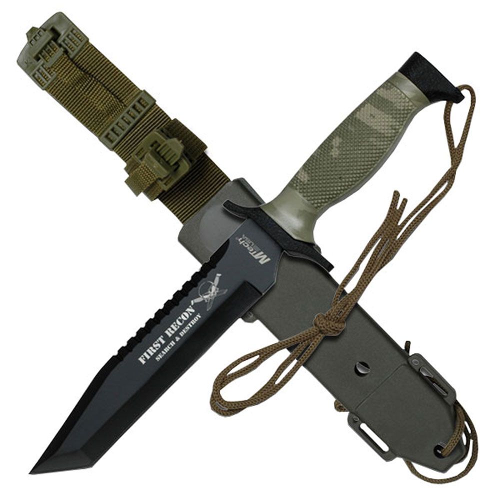 MTech USA 6 Inch Black Tanto Blade Fixed Knife | Camouflage.ca