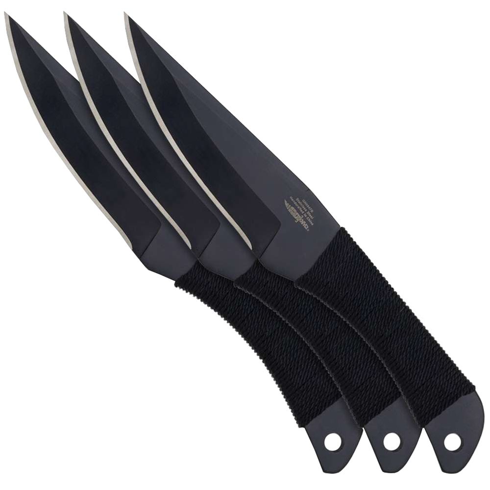 Black Triple Pro Throwing Knife Set | Camouflage.ca