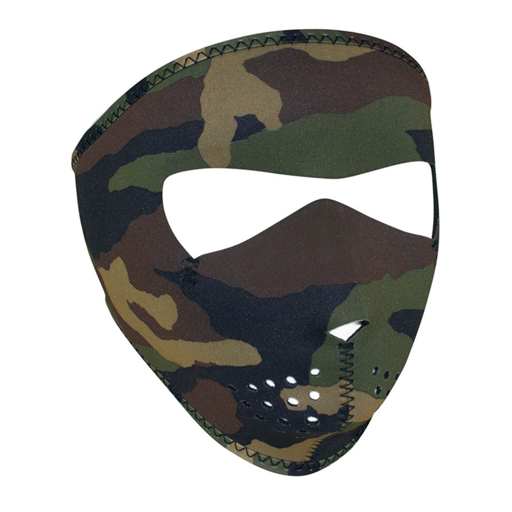 Neoprene Woodland Camouflage Small Face Mask | camouflage.ca